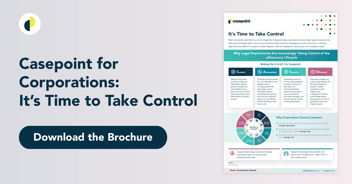 Casepoint's Comprehensive Data Discovery Solution For Legal Department