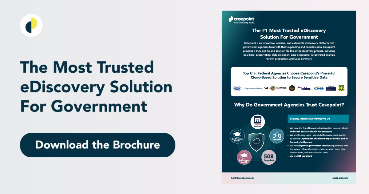 The #1 Most Trusted eDiscovery Solution For Government | Casepoint